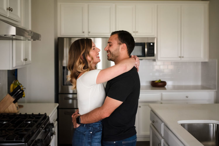 Fun At-Home Engagement Photos | Rachel and Joe