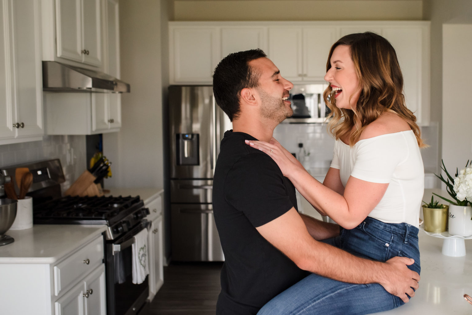 Fun At-Home Engagement Photos | Rachel and Joe